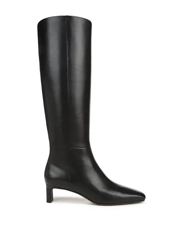 Vince Lilith Tall Wide Calf Boots - Black Leather