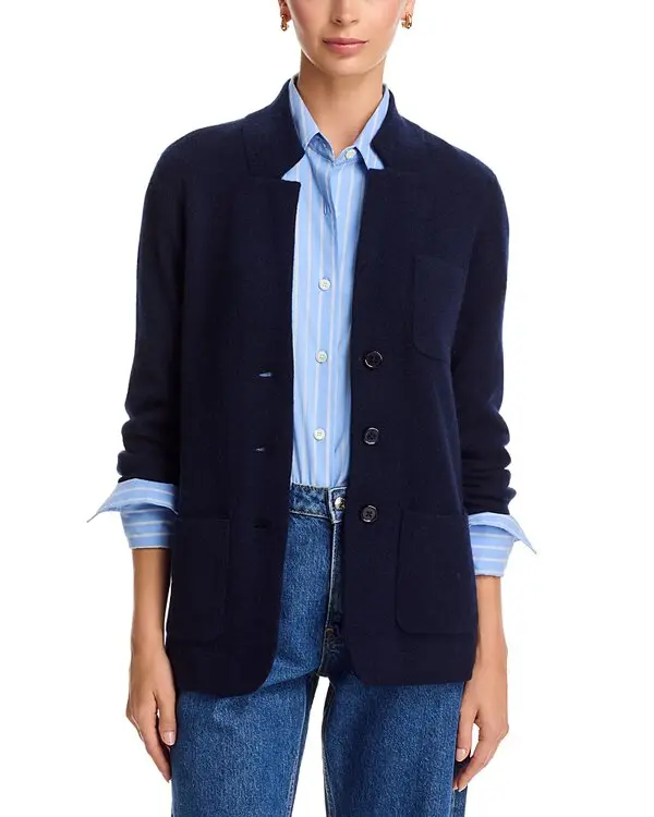 Bloomingdale'S 100% Cashmere Blazer - Navy