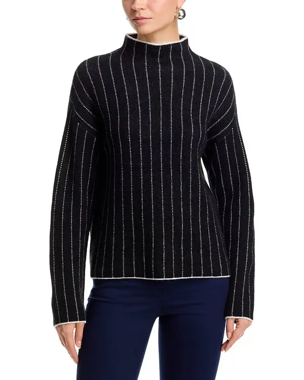 Bloomingdale'S Cashmere Striped Mock Neck Sweater Exclusive