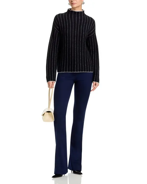 Bloomingdale'S Cashmere Striped Mock Neck Sweater Exclusive