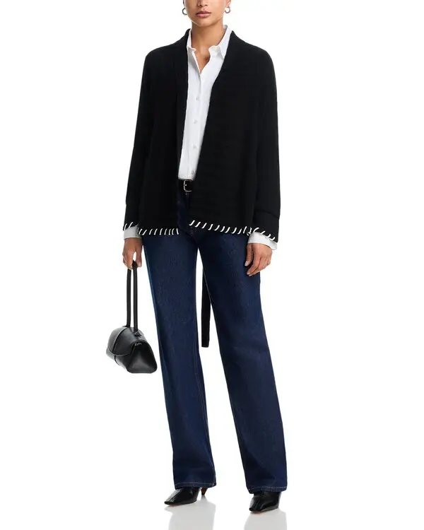 Bloomingdale'S Whipstitch Belted Cardigan Sweater