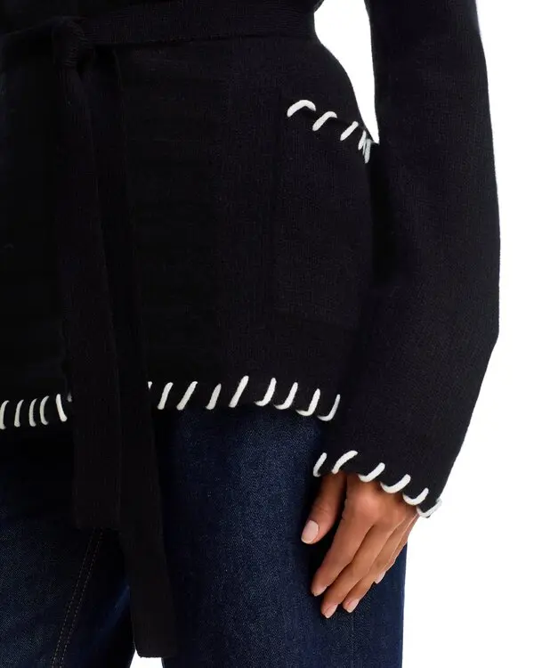 Bloomingdale'S Whipstitch Belted Cardigan Sweater
