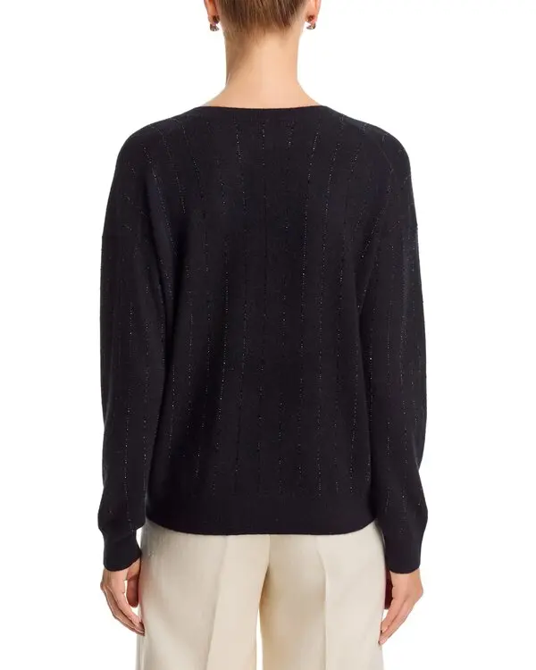 Bloomingdale'S Rhinestone V Neck Cashmere Sweater, Exclusive