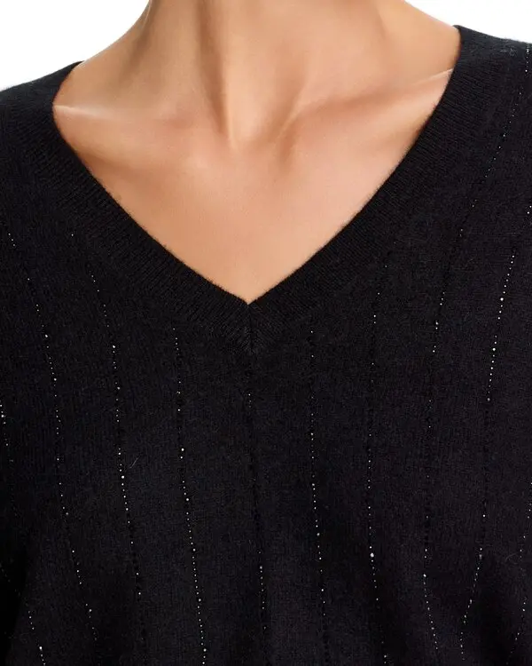 Bloomingdale'S Rhinestone V Neck Cashmere Sweater, Exclusive