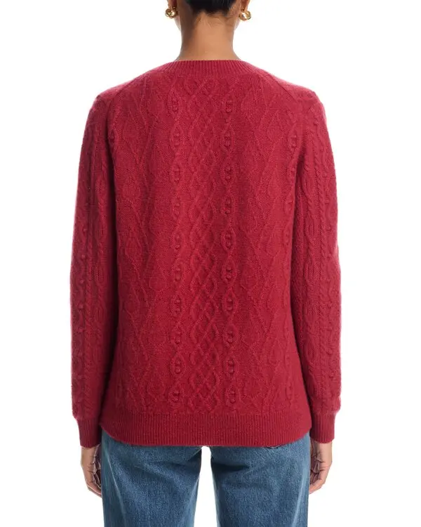 Bloomingdale'S Split Neck Cable Sweater