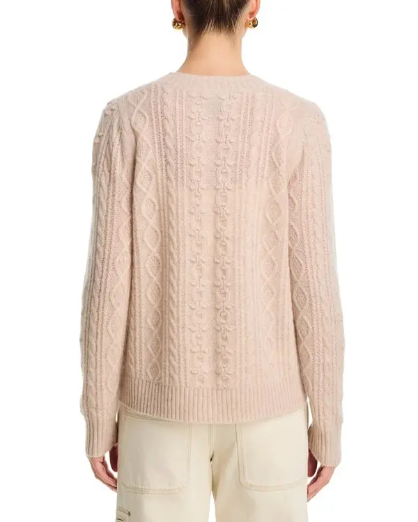 Bloomingdale'S High Low V-neck Allover Pom Cardigan - Heather Oatmeal