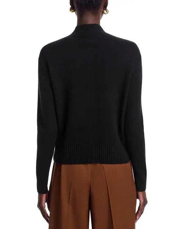 Bloomingdale'S 100% Cashmere Mock Neck Cardigan - Black