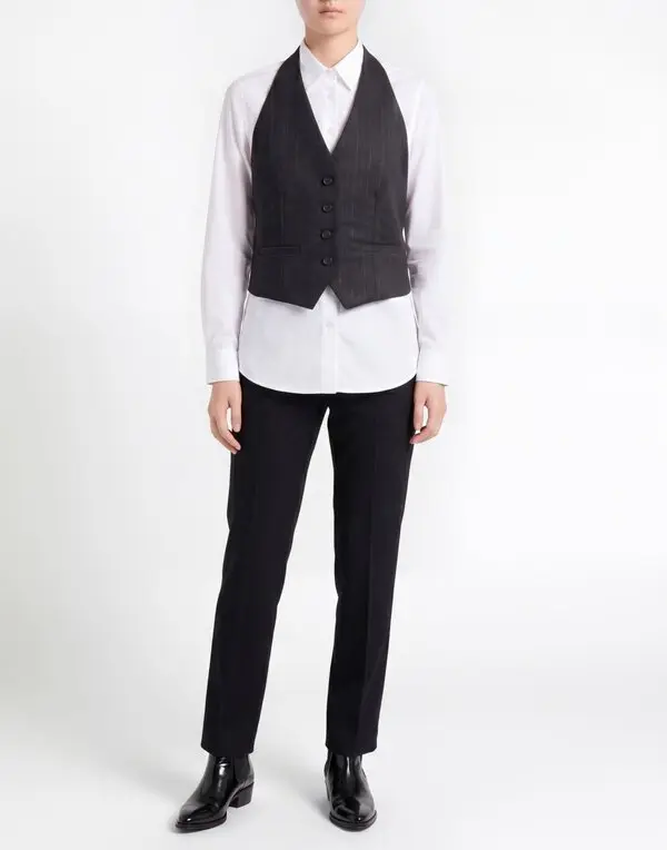 DEPARTMENT 5 Tailored Vest Charcoal Size Wool, Polyester, Viscose, Elastane