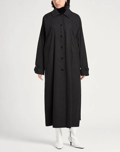 ALYSI Crème Overcoat & Trench Coat Charcoal Size Viscose, Polyester, Wool, Elastane