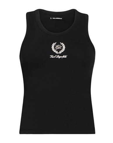 Karl Lagerfeld Tank Top Size Organic Cotton, Elastane - Black