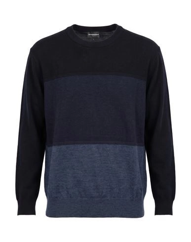 Emporio Armani Virgin Wool Blend Crewneck Sweater - Navy