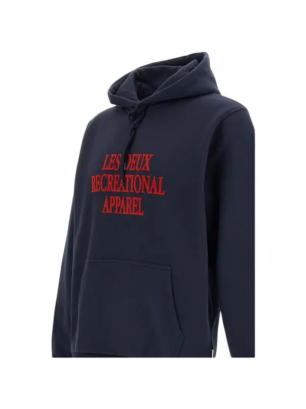 LES DEUX Logo-print Drawstring Hoodie