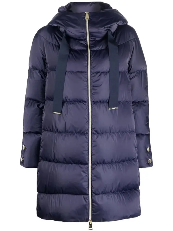 Herno A-shape Satin Down Jacket - Blue