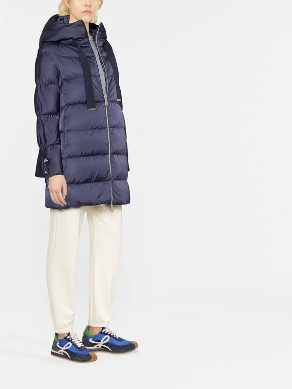 Herno A-shape Satin Down Jacket - Blue