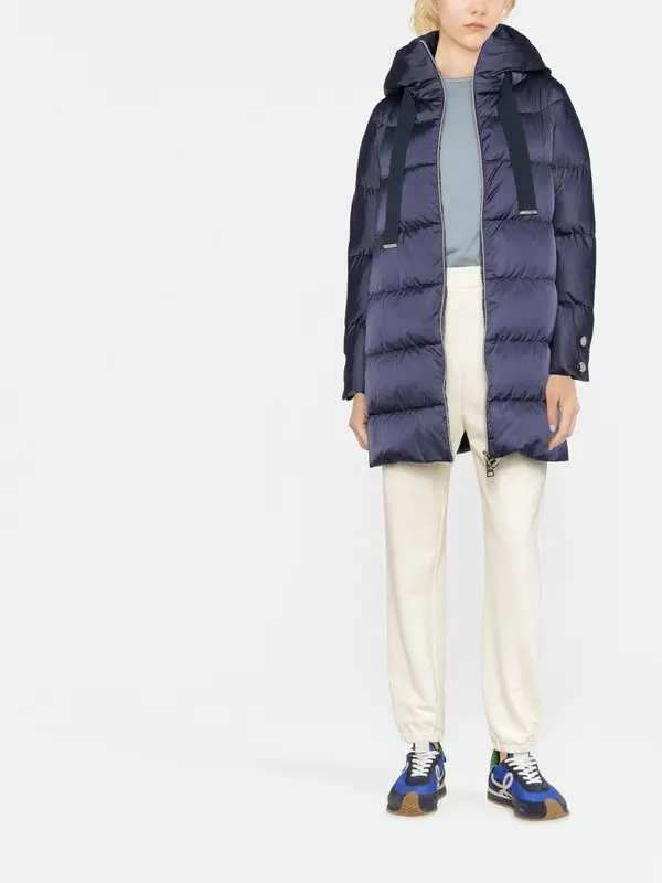 Herno A-shape Satin Down Jacket - Blue
