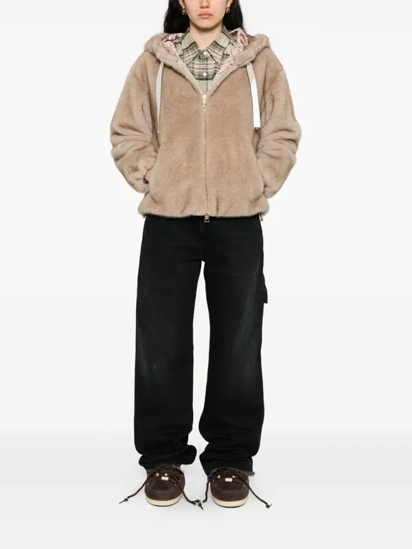 Herno Faux Fur Bomber Jacket