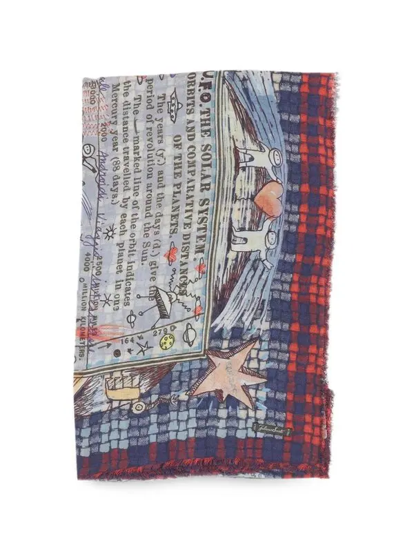 Faliero Sarti Carta Celeste Print Stole - Green