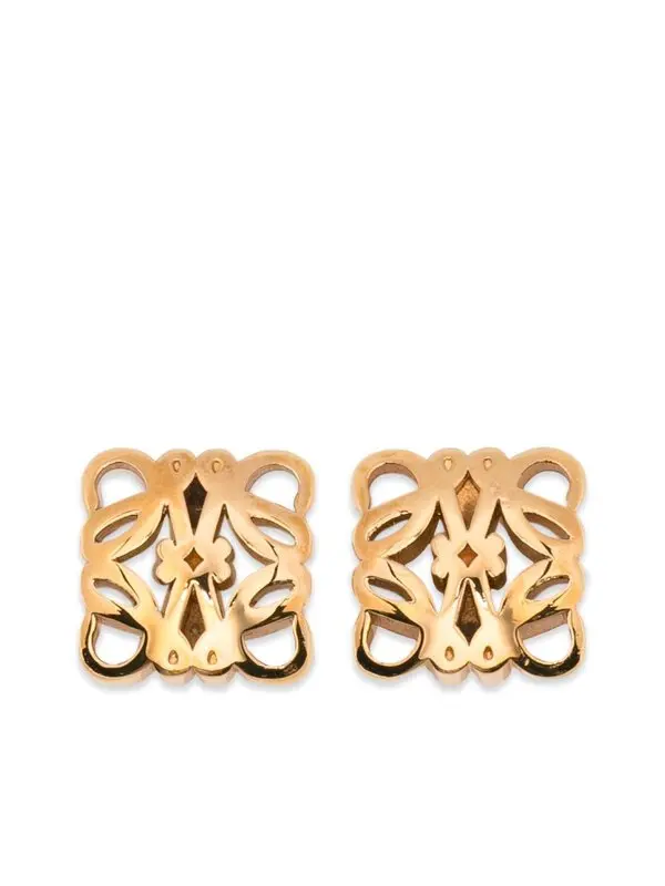 Loewe Anagram Silver Earrings - Gold