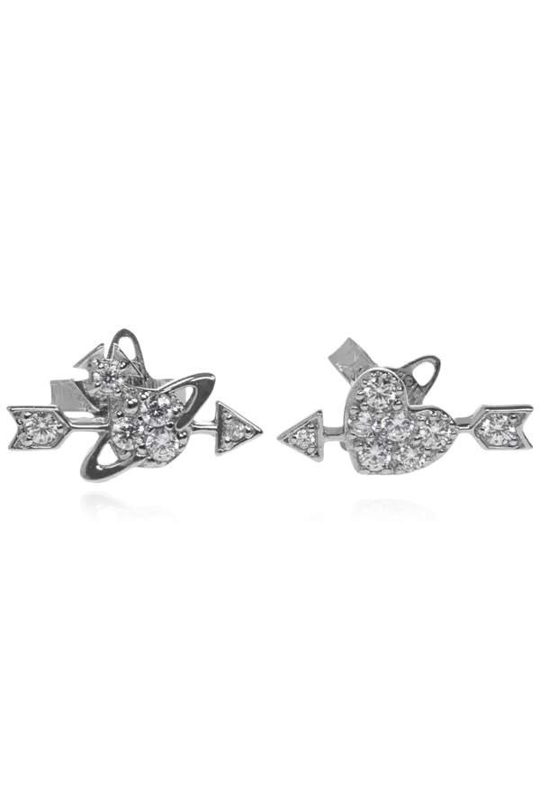VIVIENNE WESTWOOD Kiri Heart And Arrow Stud Earrings - Silver