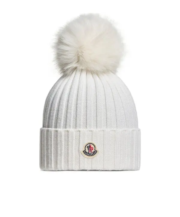 Moncler Wool Beanie With Pom Pom