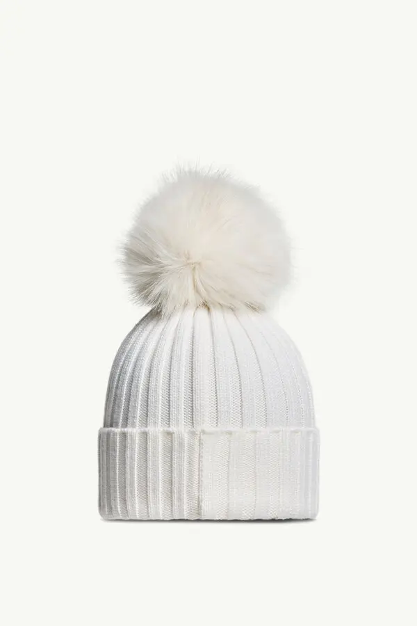 Moncler Wool Beanie With Pom Pom