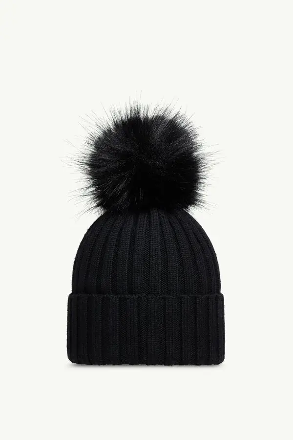 Moncler Wool Beanie With Pom Pom