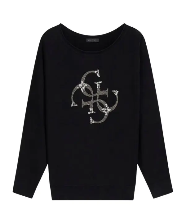Guess Sequin-embellished Logo-print Sweater