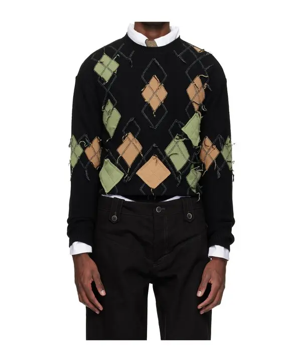 Andersson Bell Diamond-patterned Crew Neck Sweater