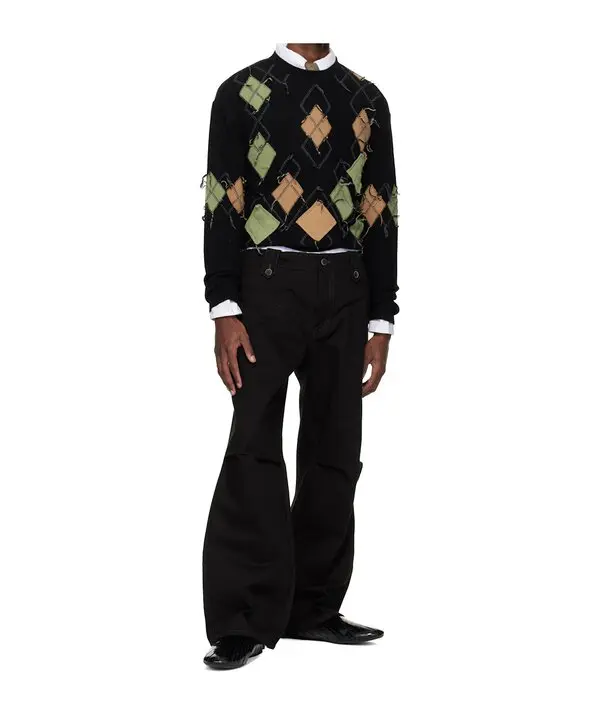 Andersson Bell Diamond-patterned Crew Neck Sweater