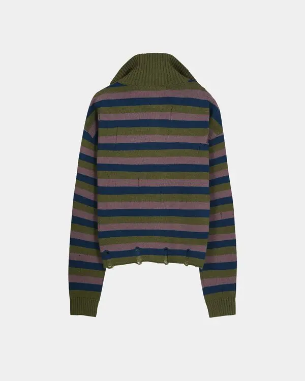 Andersson Bell Double Striped Half-zip Sweater