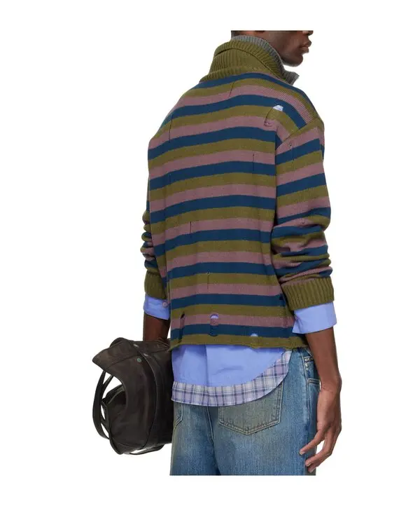 Andersson Bell Double Striped Half-zip Sweater