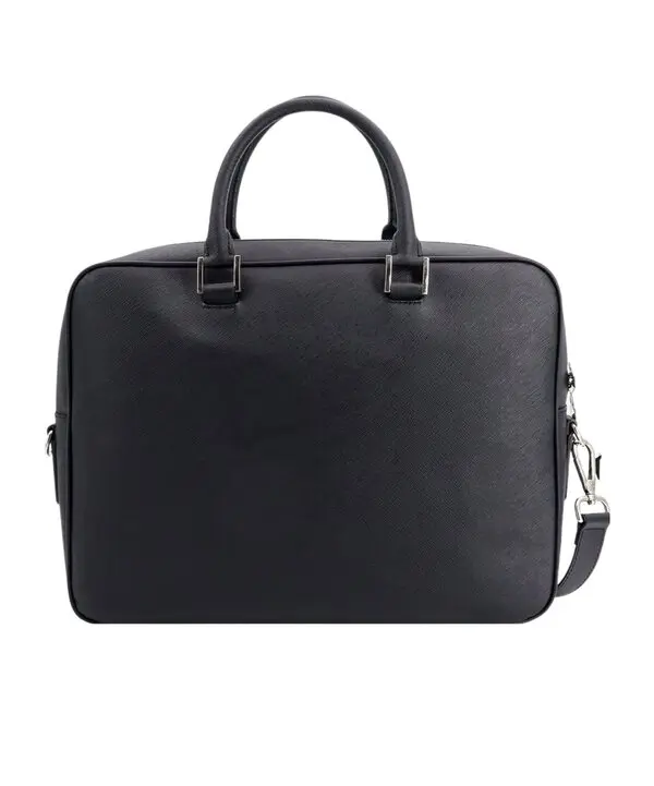 Kiton Logo Plaque Zipped Laptop Bag