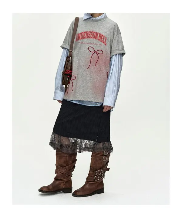 Andersson Bell Ribbon Embroidery Printed T-shirt