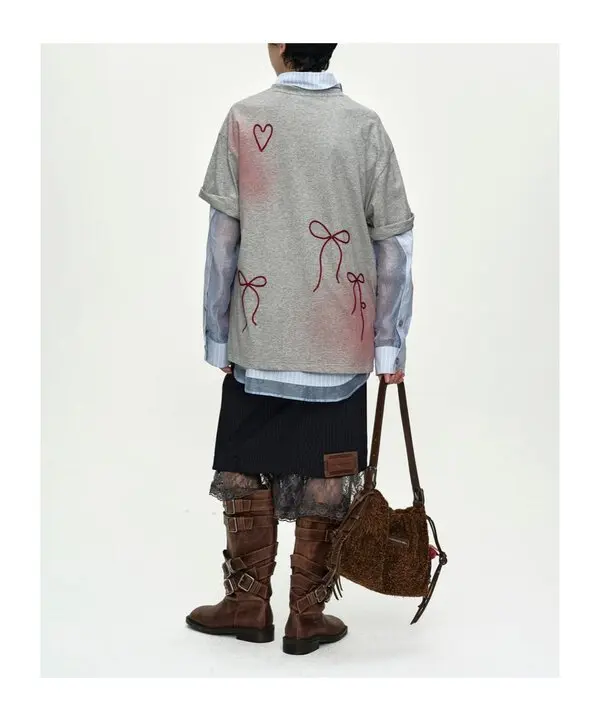 Andersson Bell Ribbon Embroidery Printed T-shirt