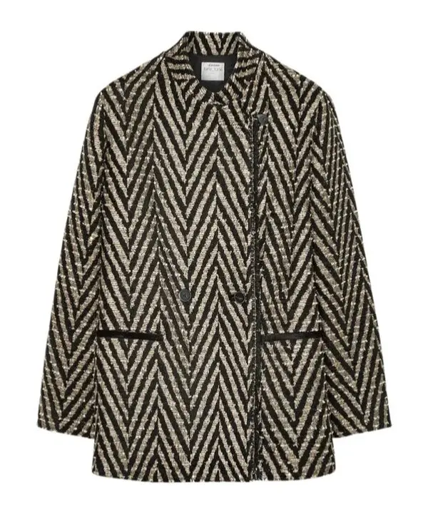 FORTE_FORTE Chevron-jacquard Jacket
