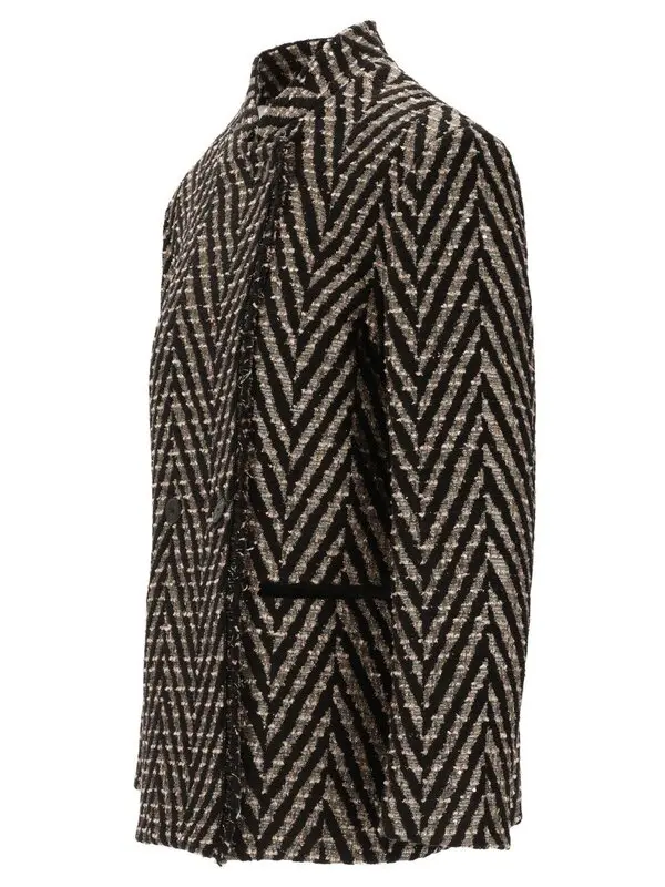 FORTE_FORTE Chevron Sequined Blazer