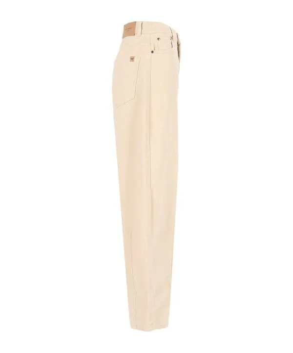 Max Mara Cotton Drill Trousers - Ivory