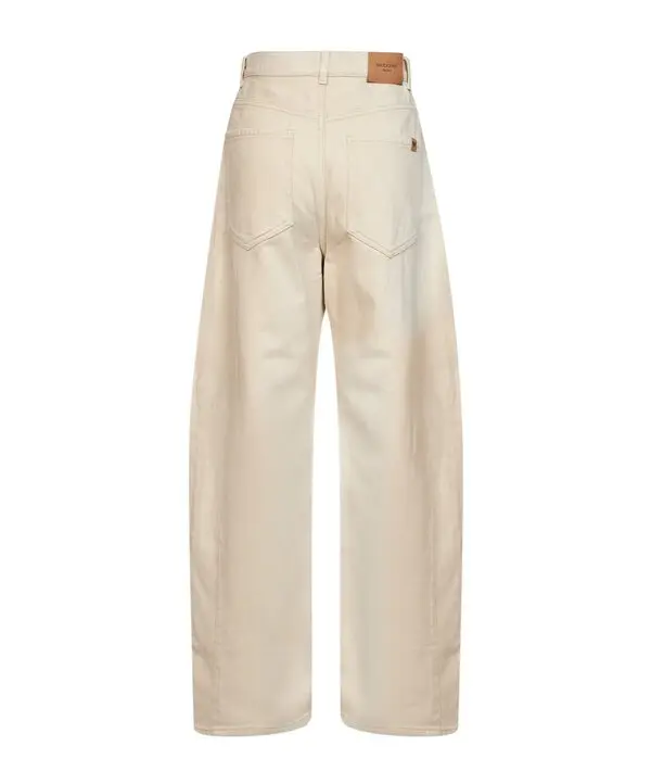 Max Mara Cotton Drill Trousers - Ivory