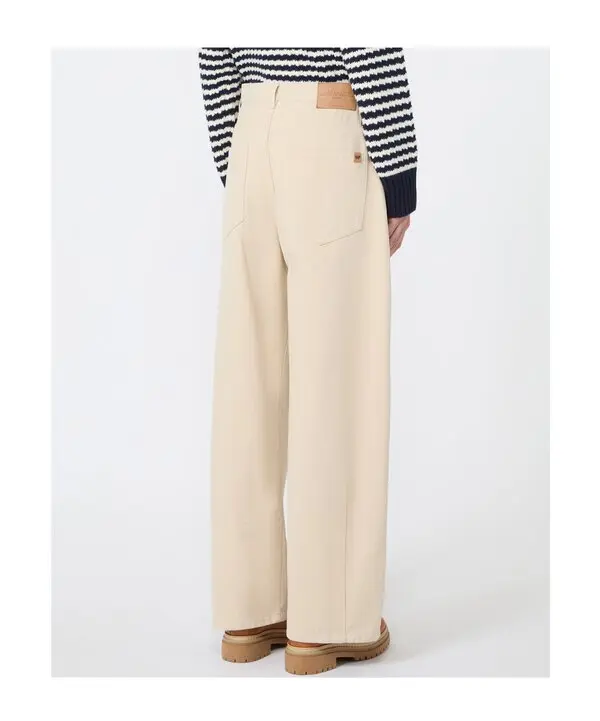 Max Mara Cotton Drill Trousers - Ivory
