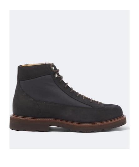 Brunello Cucinelli Suede-trimmed Lace-up Boots
