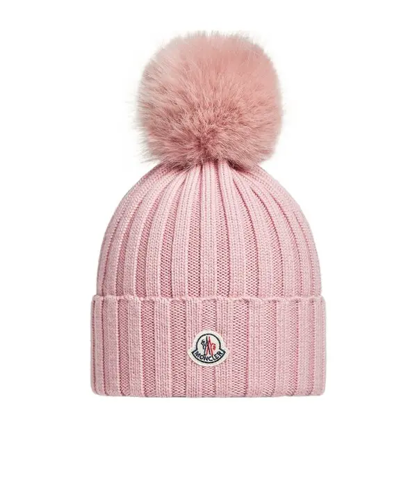 Moncler Wool Beanie With Pom Pom
