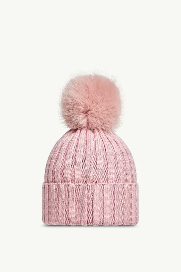 Moncler Wool Beanie With Pom Pom