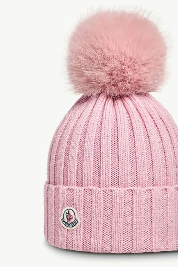 Moncler Wool Beanie With Pom Pom