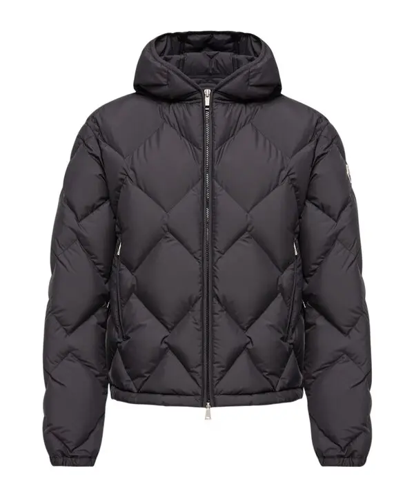 Moncler Arvouinne Hooded Triangle-quilted Short Down Jacket