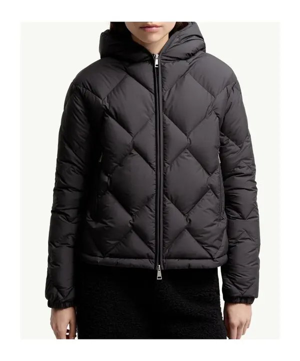 Moncler Arvouinne Hooded Triangle-quilted Short Down Jacket