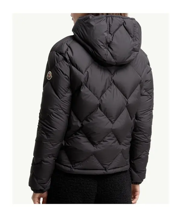 Moncler Arvouinne Hooded Triangle-quilted Short Down Jacket