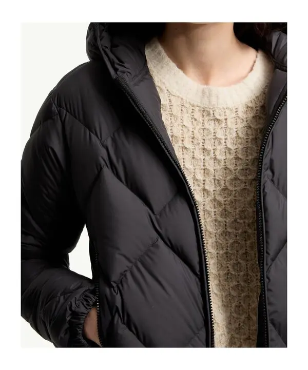 Moncler Arvouinne Hooded Triangle-quilted Short Down Jacket