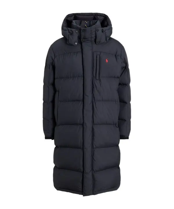 Polo Ralph Lauren Hooded Padded Longline Bomber Coat - Black