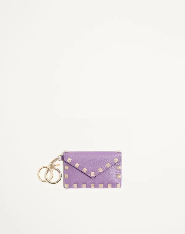 Valentino Garavani Rockstud Charm In Grainy Calfskin - Lilac