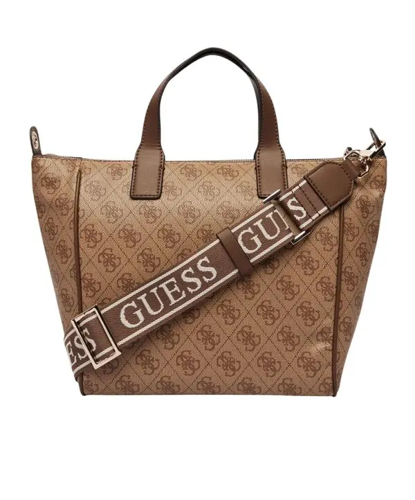 Guess Follie Monogram-print Logo-plaque Tote Bag